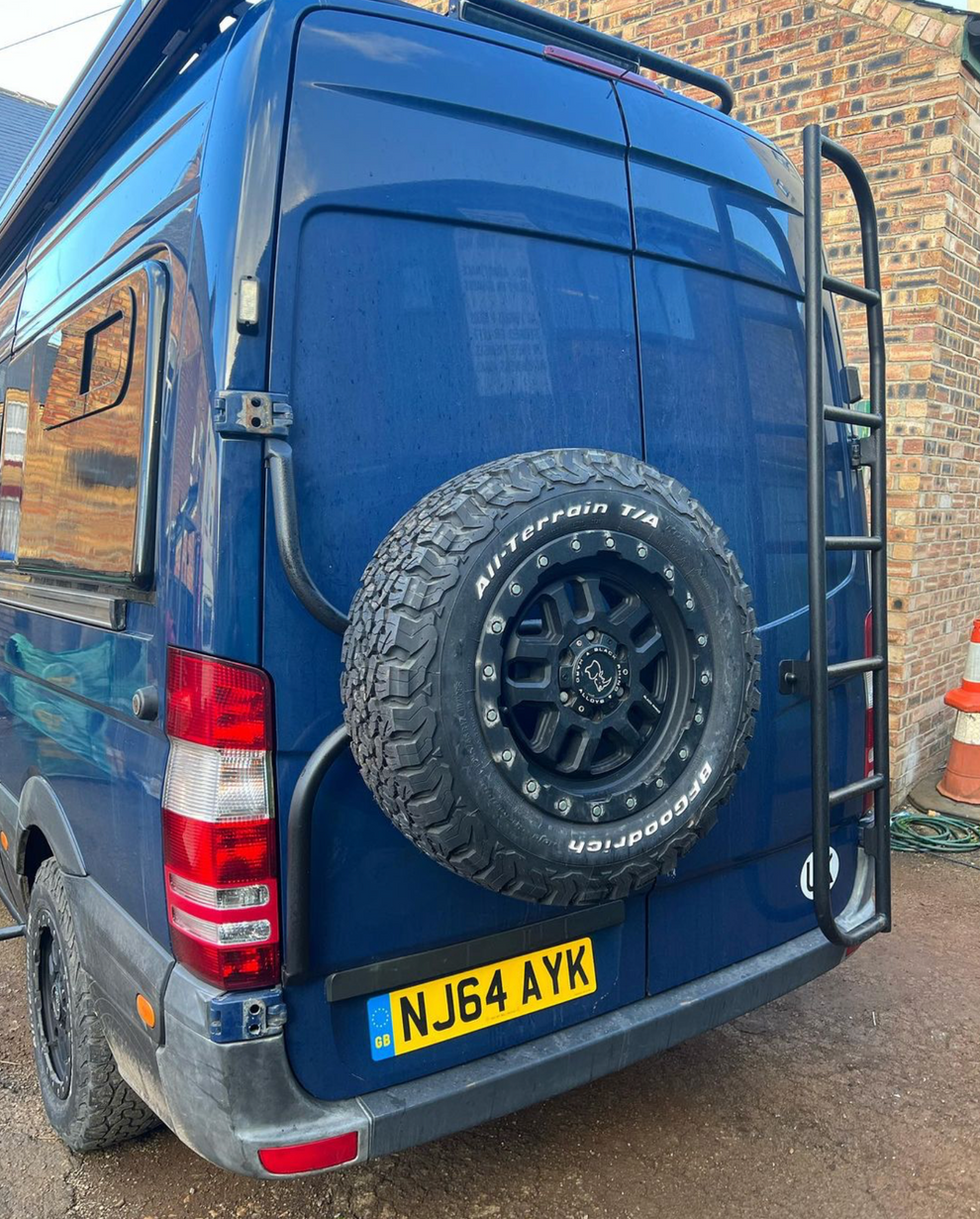 Mercedes Sprinter 906 / Volkswagen Crafter Tubular Rear Door Spare Whe ...